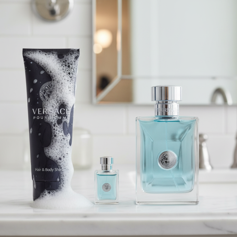 Versace Pour Homme Estuche edt 100ml + 5ml + B/S 150ml Hombre