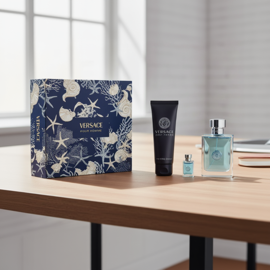 Versace Pour Homme Estuche edt 100ml + 5ml + B/S 150ml Hombre