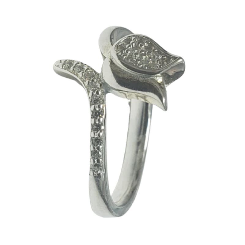 Anillo Rosa única con piedras plata 925 - Anillo Plata 925 - Perfumisimo