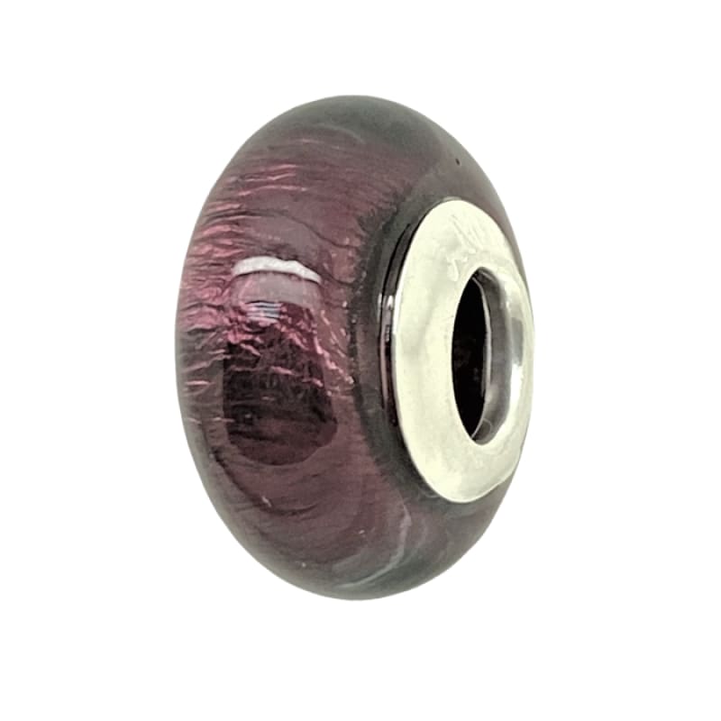 Charm ovalo morado Murano y Plata Italiana 925 - Charms de Murano y plata